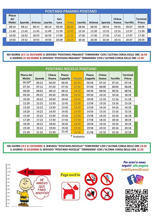 Mobility Amalfi Coast Bus: Positano, Nocelle, Praiano - Amalfi Coast ...