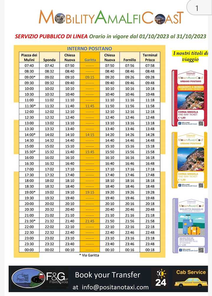 Mobility Amalfi Coast Bus: Positano, Nocelle, Praiano - Amalfi Coast ...